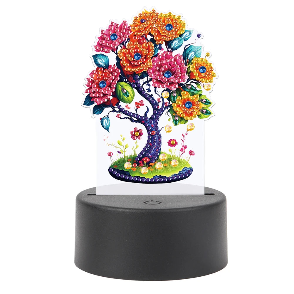 Diamond Painting Lamp Bloem & Dier Nachtlamp van Acryl – Hobby Store