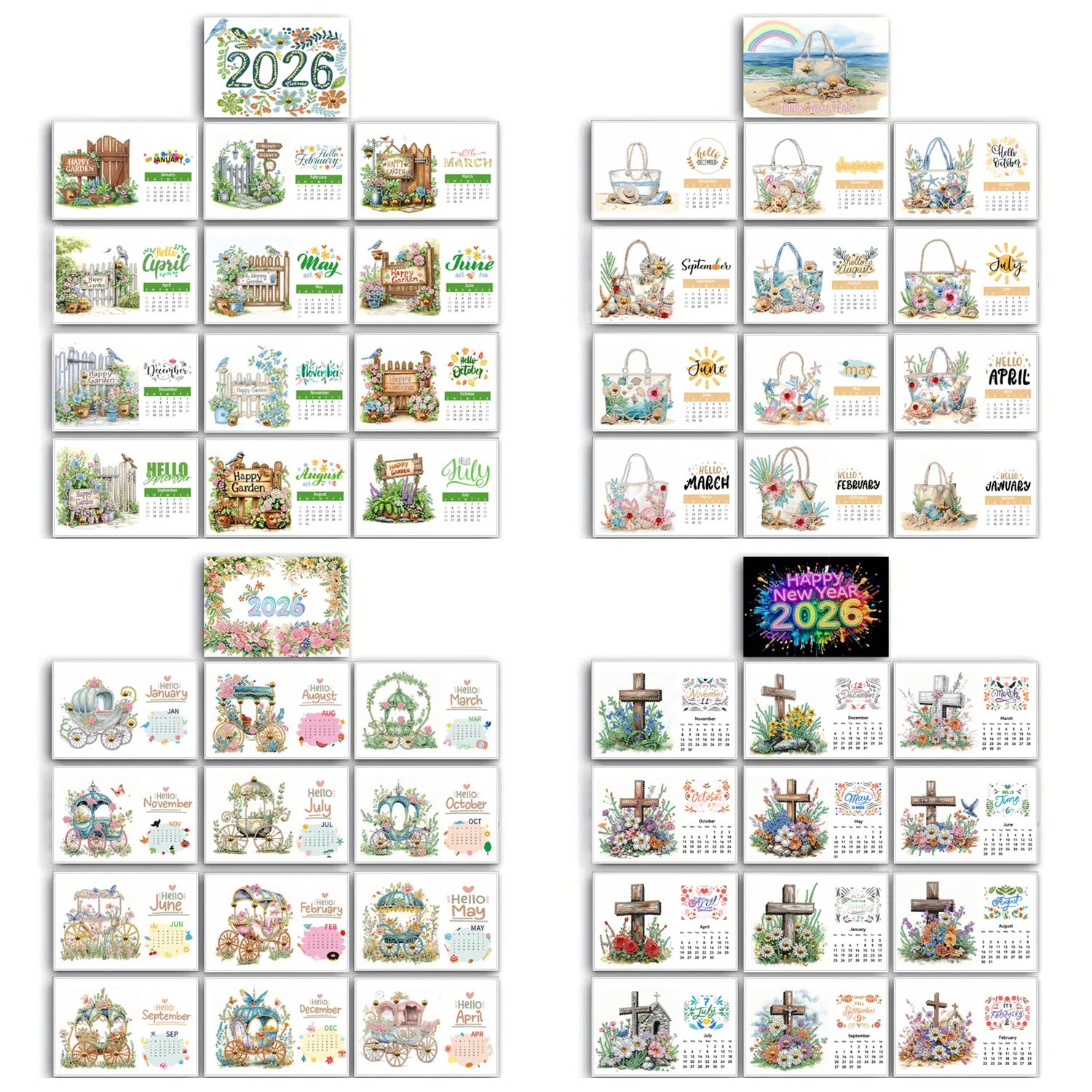 Diamond Painting Kalender kerst tafelkalender met decoratieve maanden ...