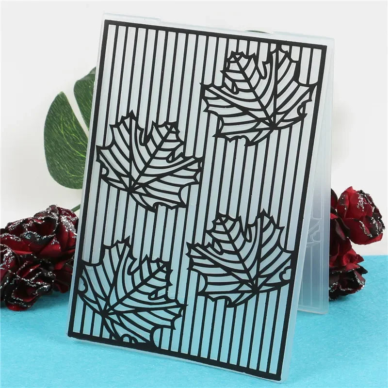 Embossing folder maple leaf kunststof sjabloon voor kaarten en scrapbo ...